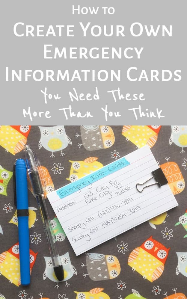 How to Create Emergency Info Cards - The (mostly) Simple Life